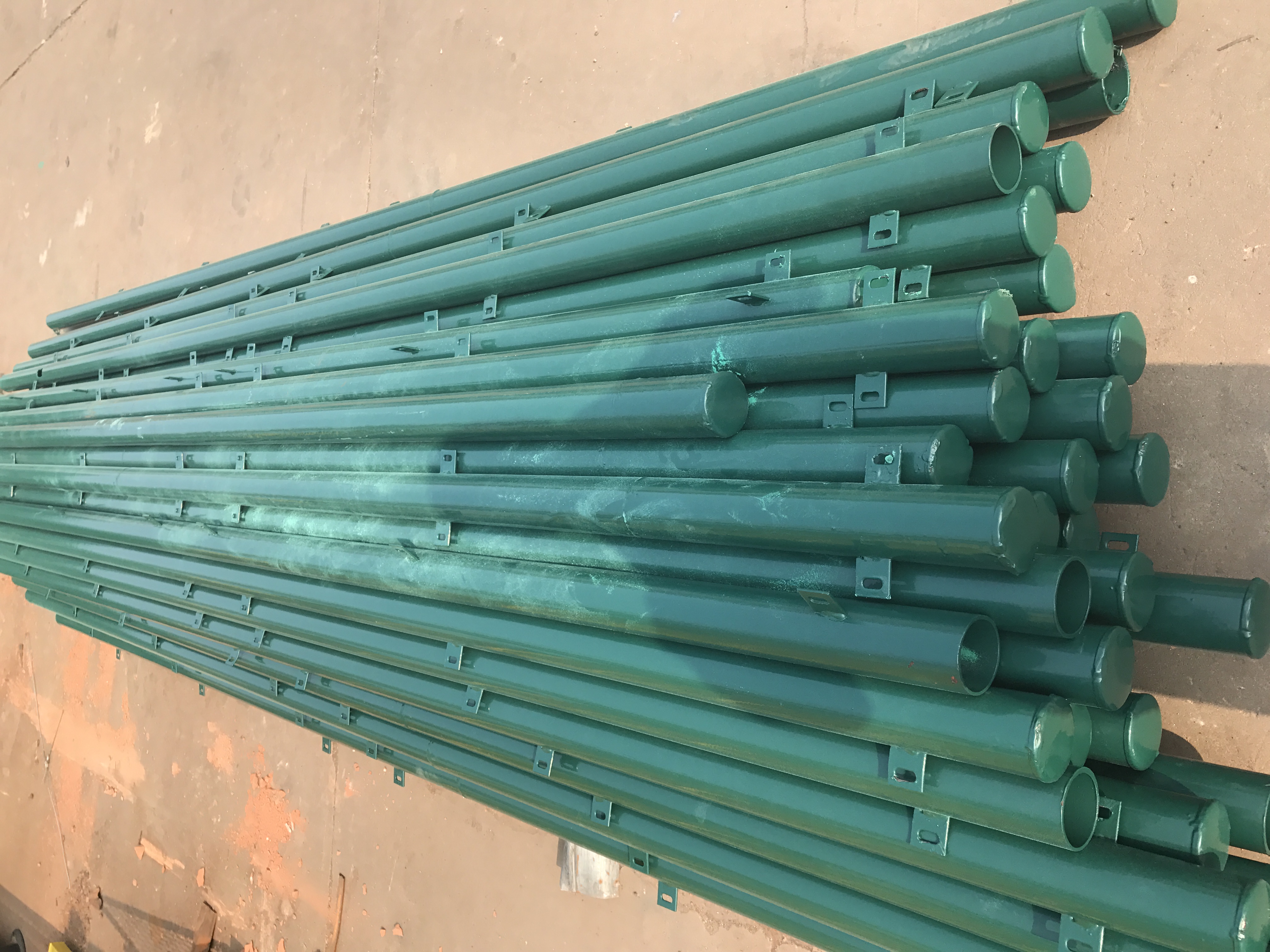 Green Round Fence Steel Post